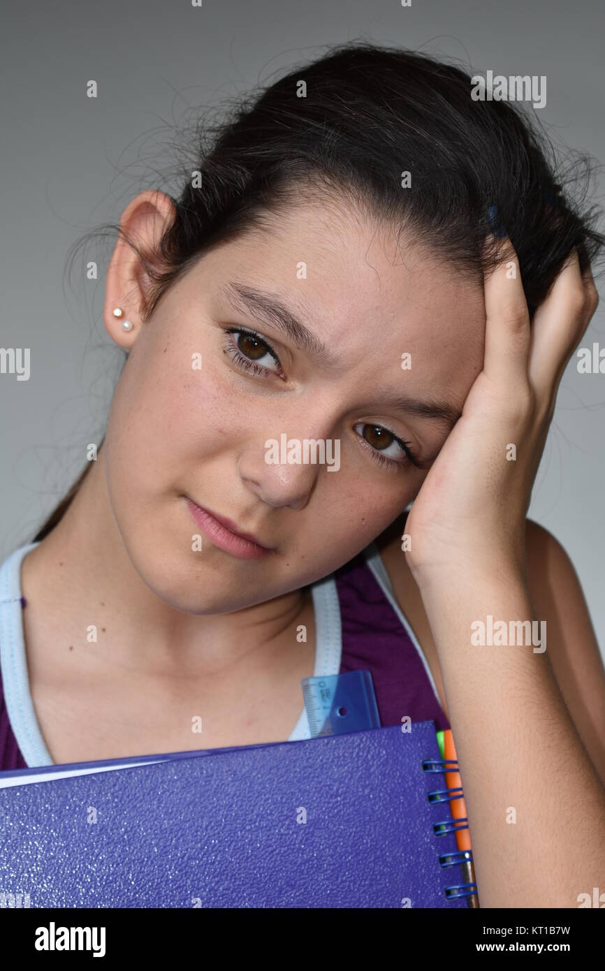 Colombian Female Student Under Stress Stock Photo - Alamy