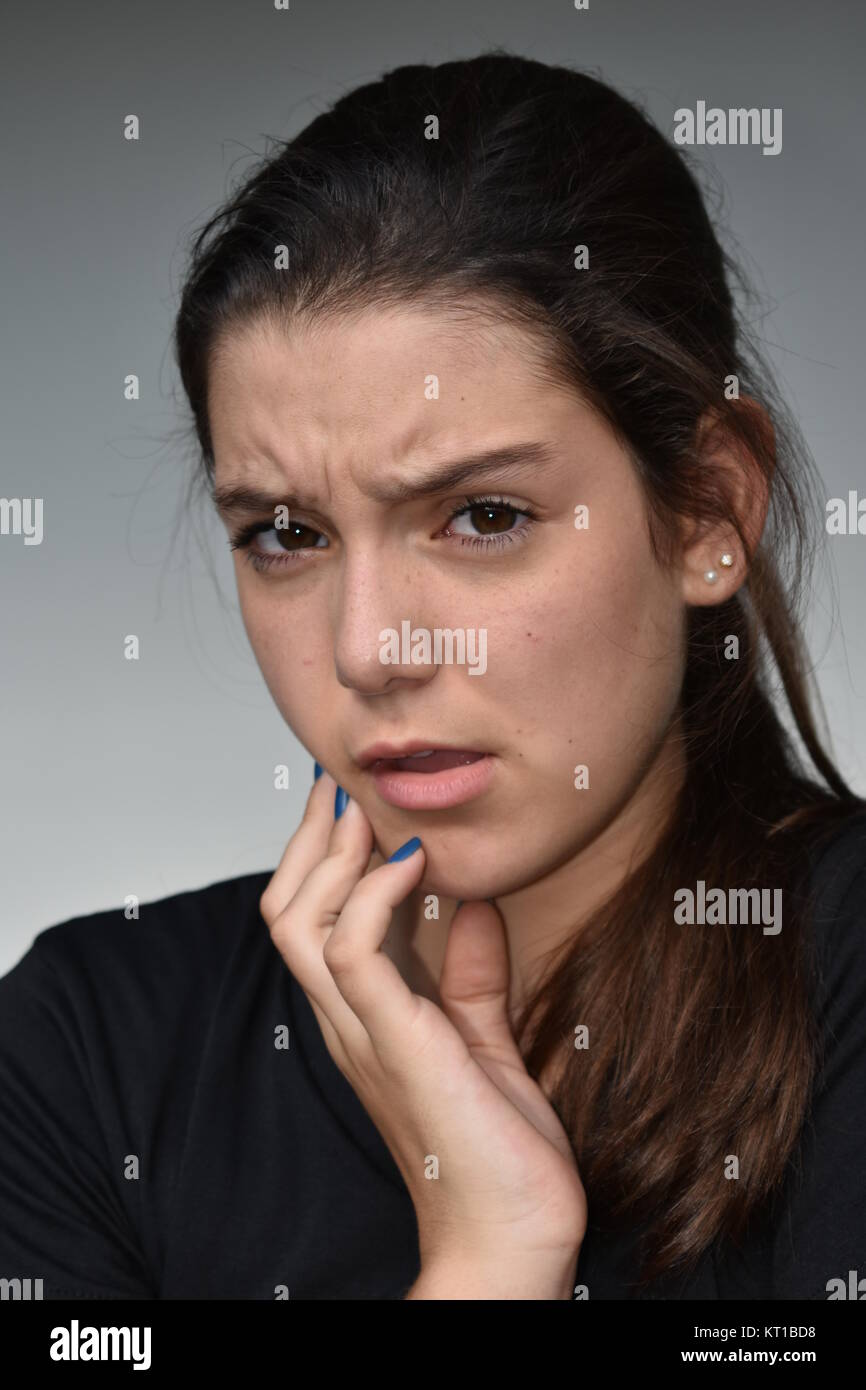 Colombian Teen Female And Confusion Stock Photo - Alamy