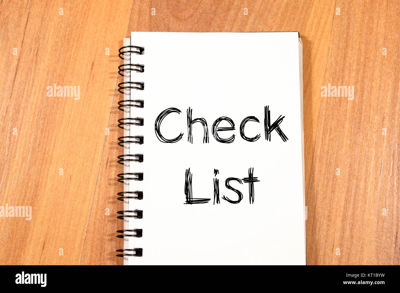 Check list concept on notebook Stock Photo - Alamy