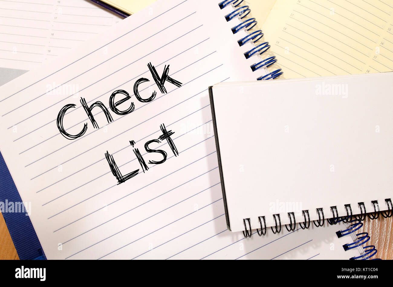 Check list concept on notebook Stock Photo - Alamy