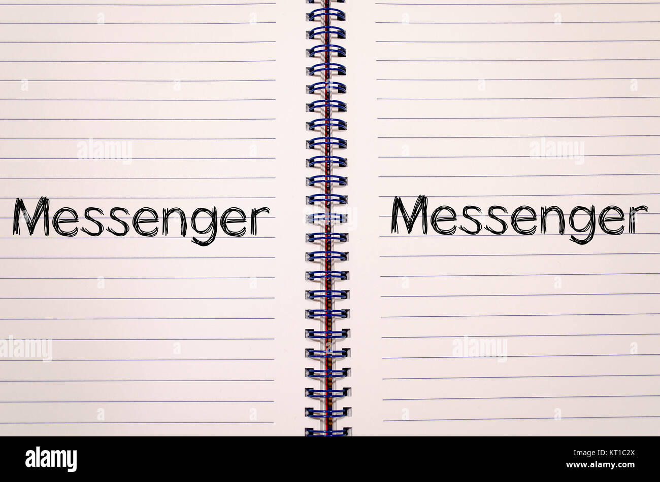 Messenger concept on notebook Stock Photo - Alamy