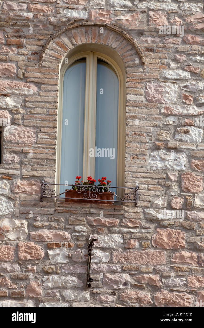 The Flowers on the old Tuscan Window Stock Photo - Alamy