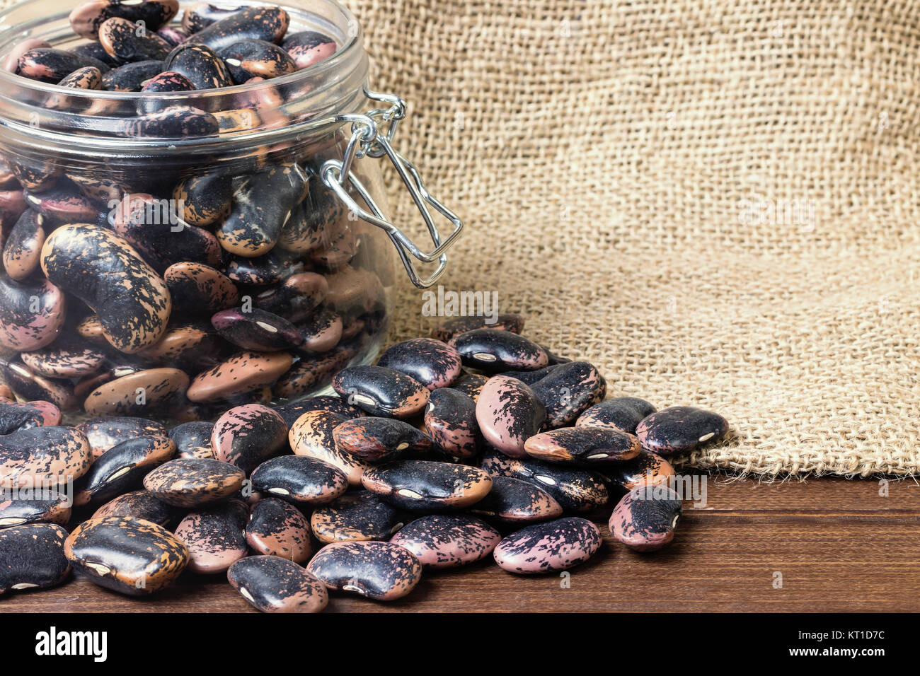 Spilled beans closeup Stock Photo - Alamy