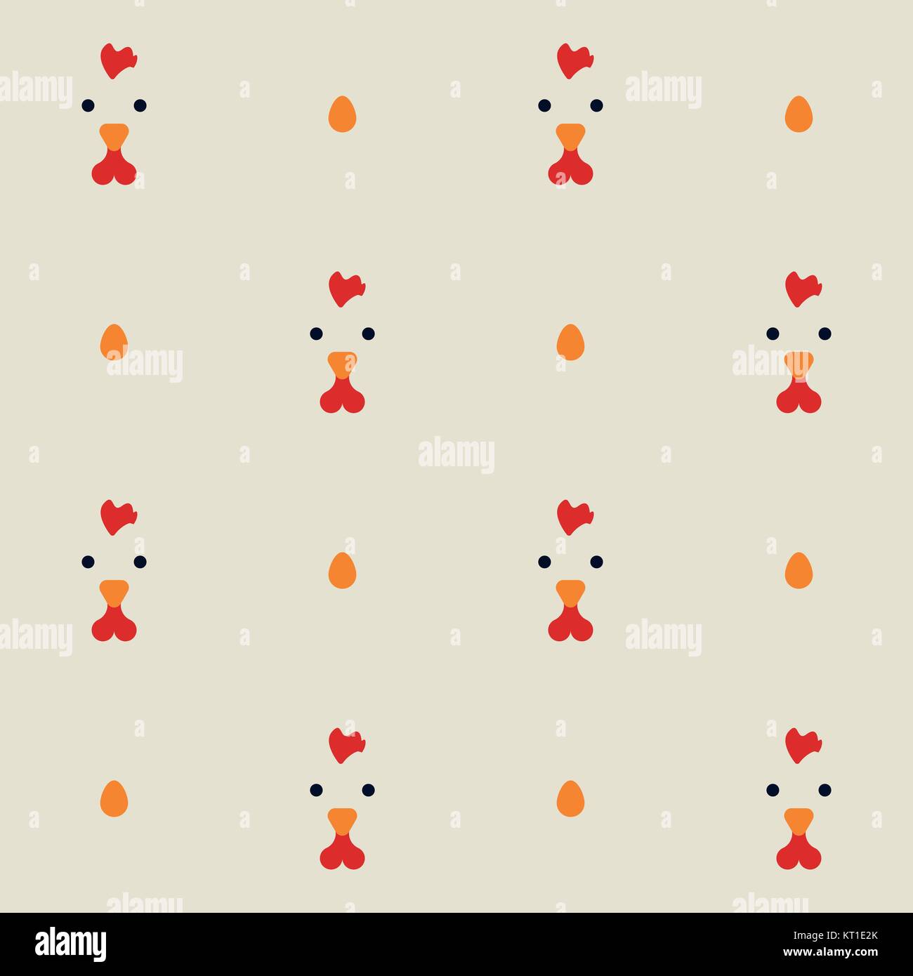 Seamless vector pattern. Cute hens and eggs. Farm animal motif Stock ...