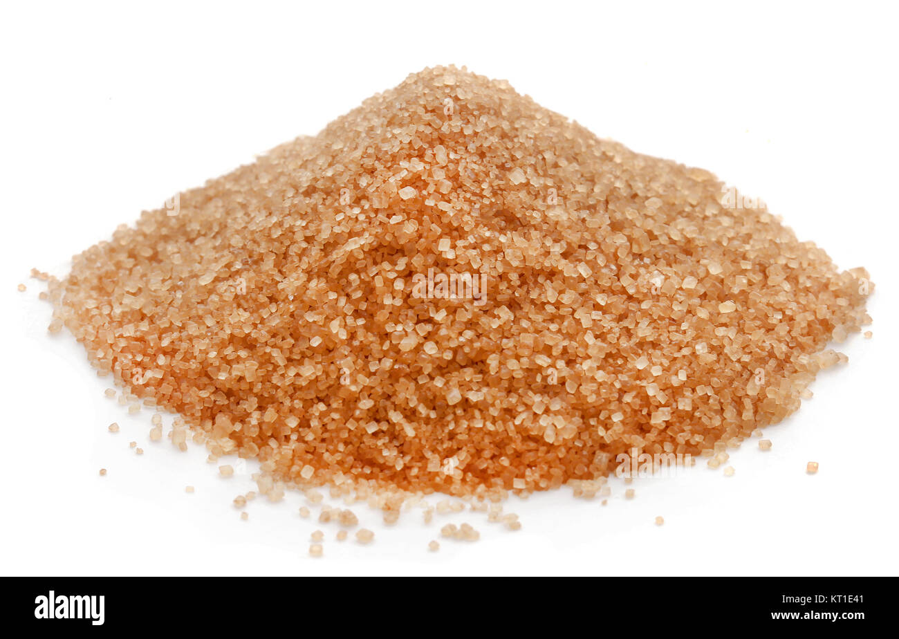 Pile of some brown sugar over white background Stock Photo - Alamy