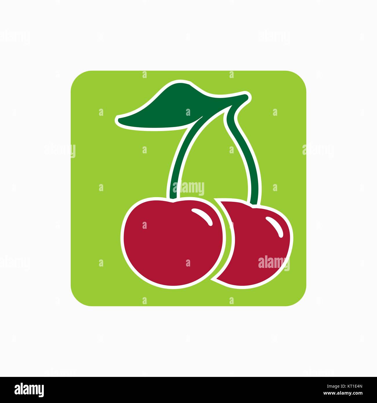 Cherry icon simple flat vector illustration. Fresh cherry sign Stock ...