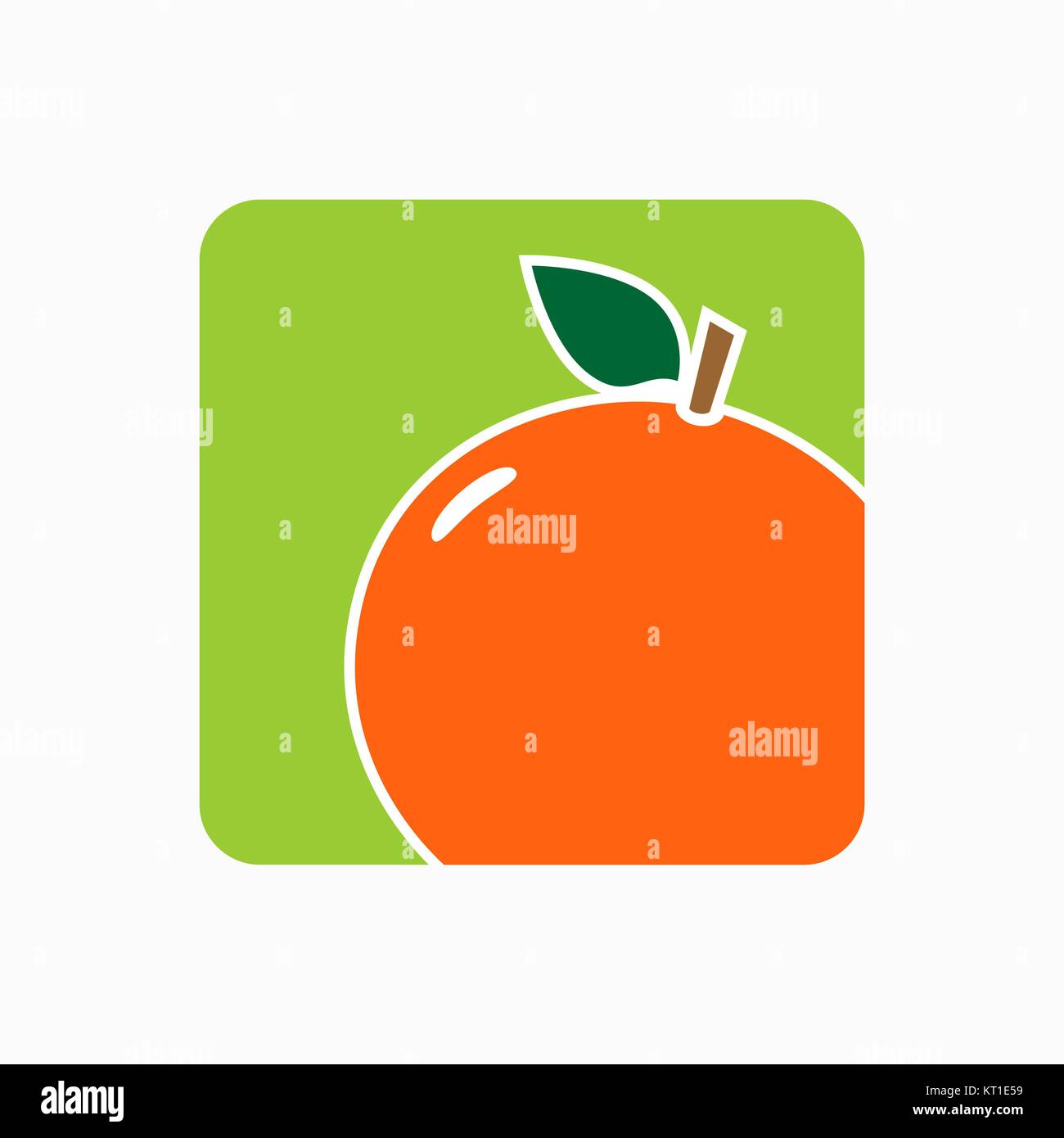 Orange icon simple flat vector illustration. Fresh orange sign Stock ...