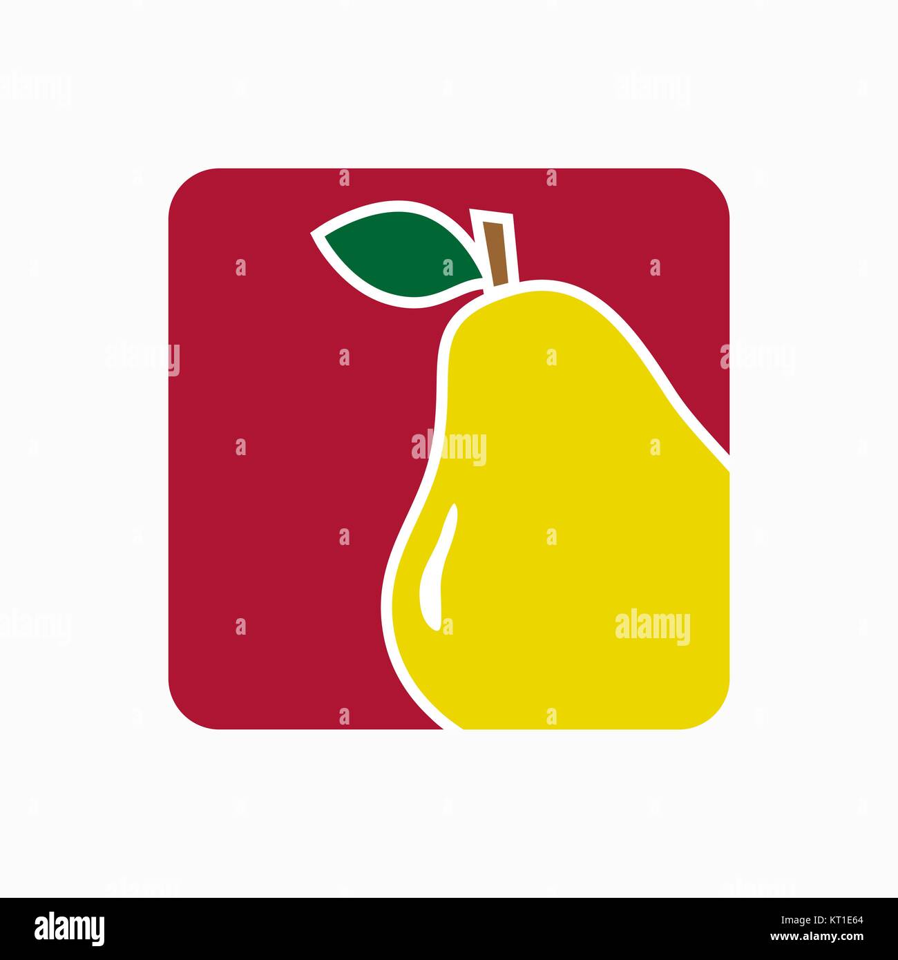 Pear icon simple flat vector illustration. Fresh pear sign Stock Vector ...
