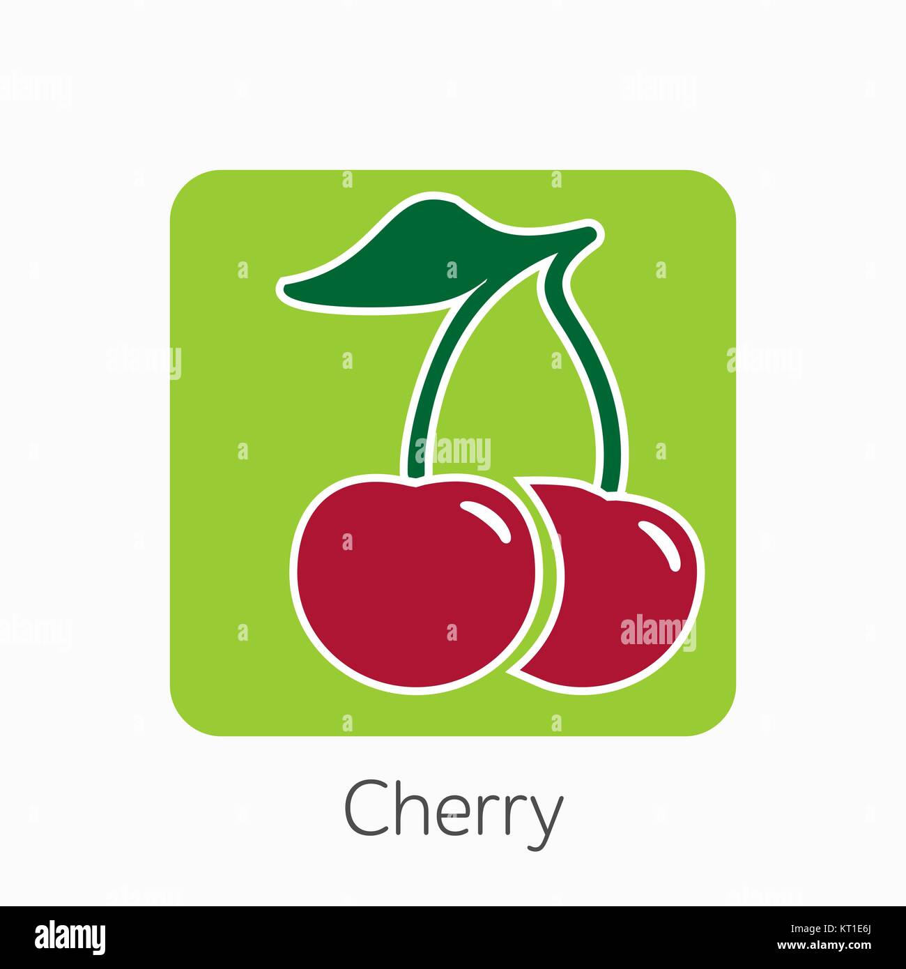 Cherry icon simple flat vector illustration. Fresh cherry sign Stock ...
