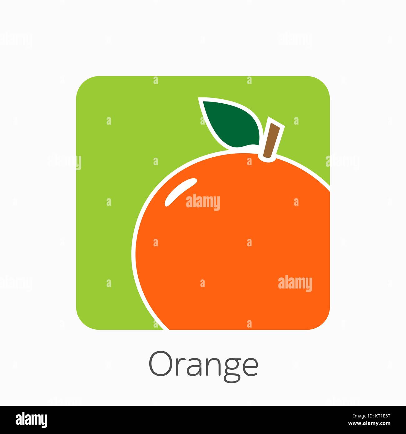Orange icon simple flat vector illustration. Fresh orange sign Stock ...