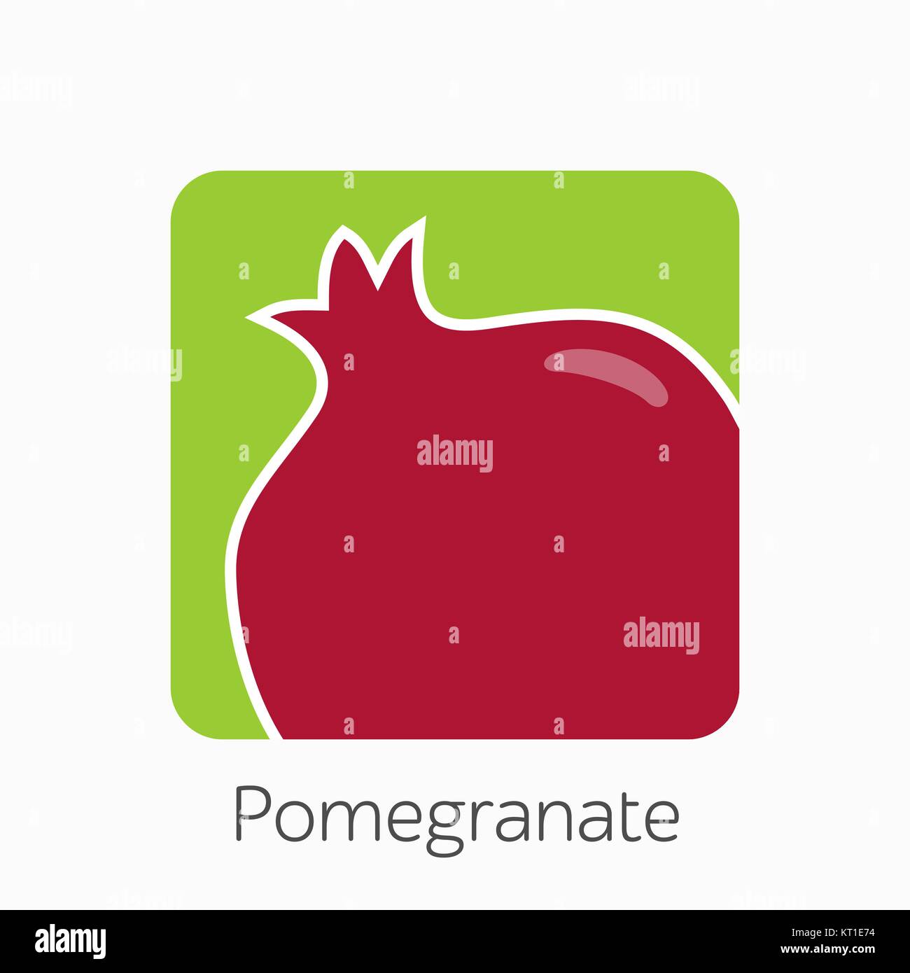 Pomegranate icon simple flat vector illustration. Fresh pomegranate ...