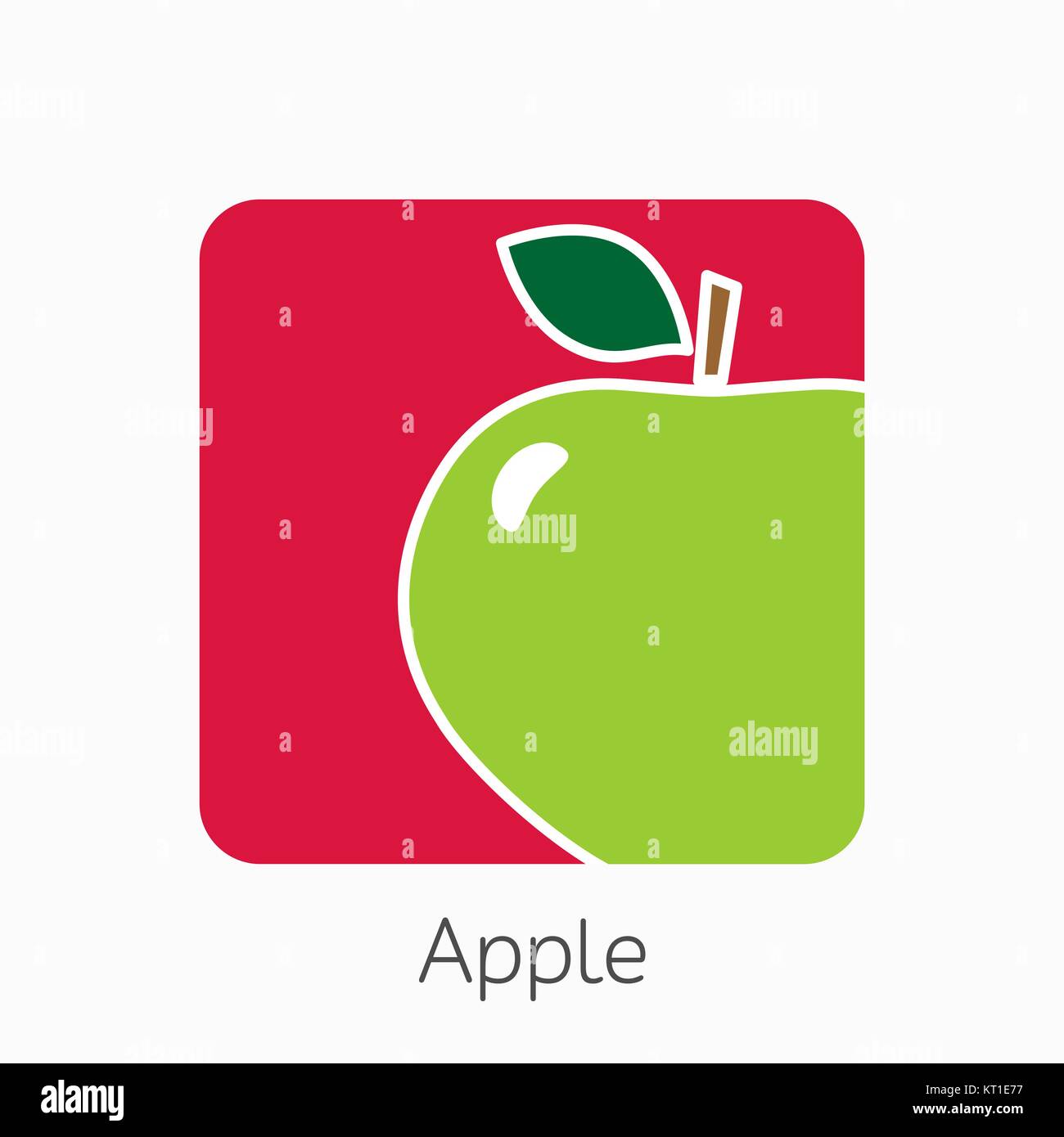 Apple icon simple flat vector illustration. Fresh apple sign Stock ...