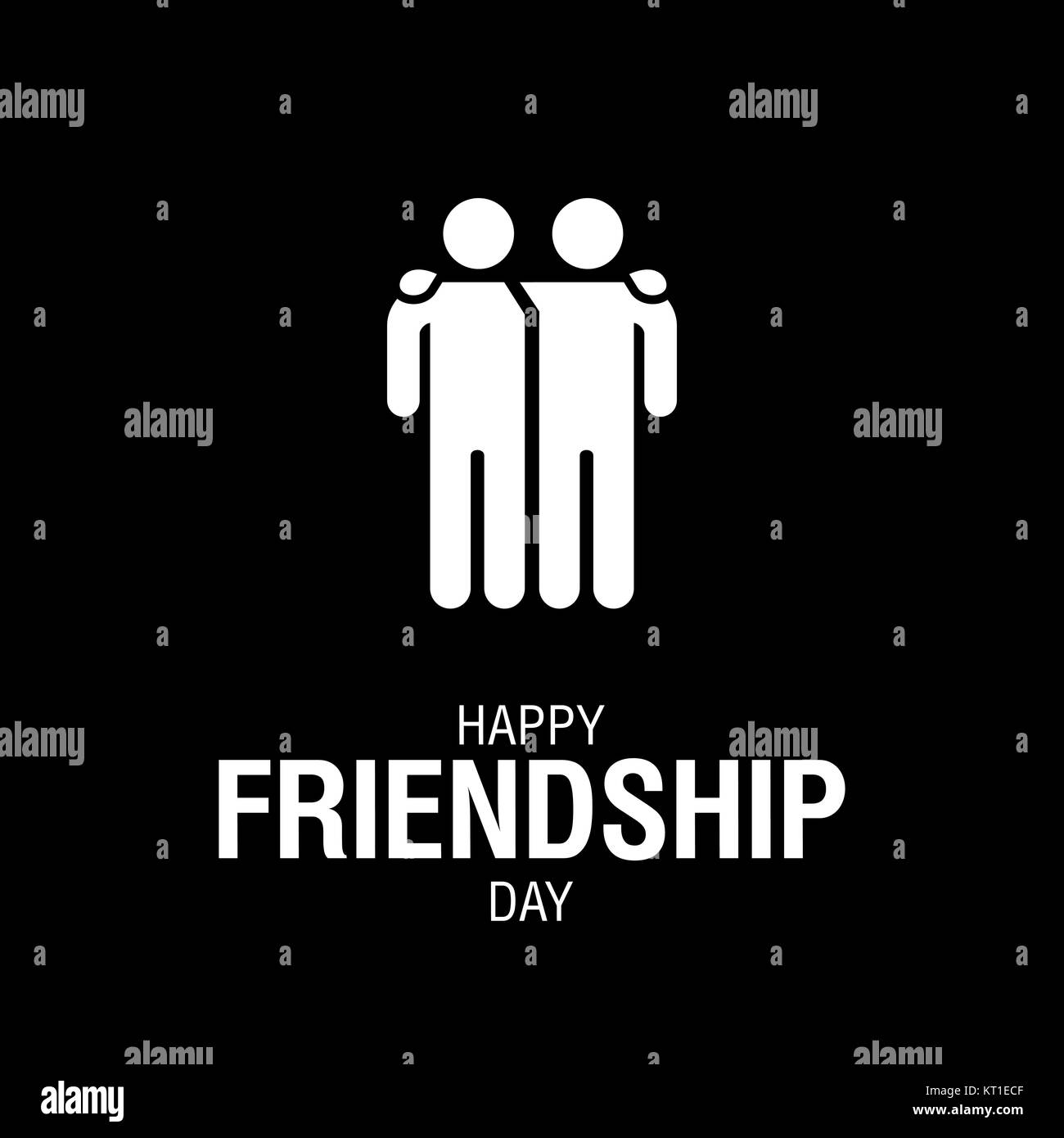 Happy Friendship Day text for friends greeting card simple design Stock ...