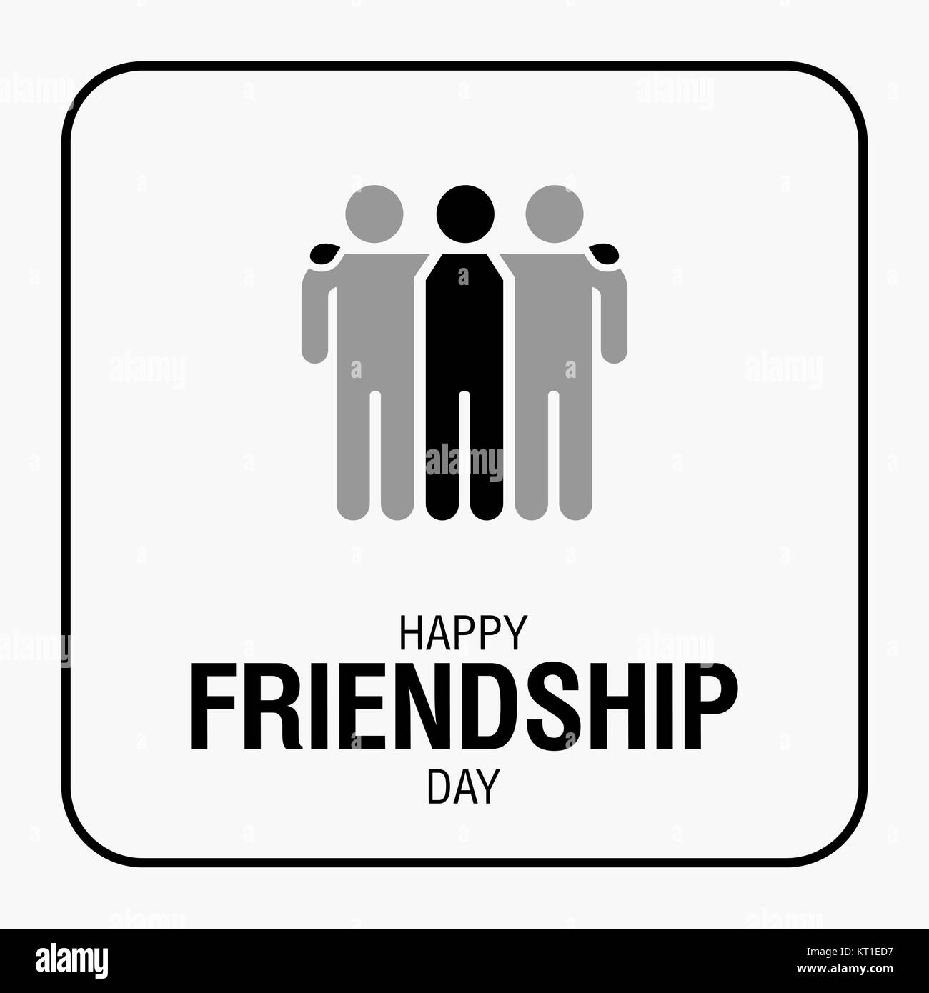 Happy Friendship Day text for friends greeting card simple design Stock ...