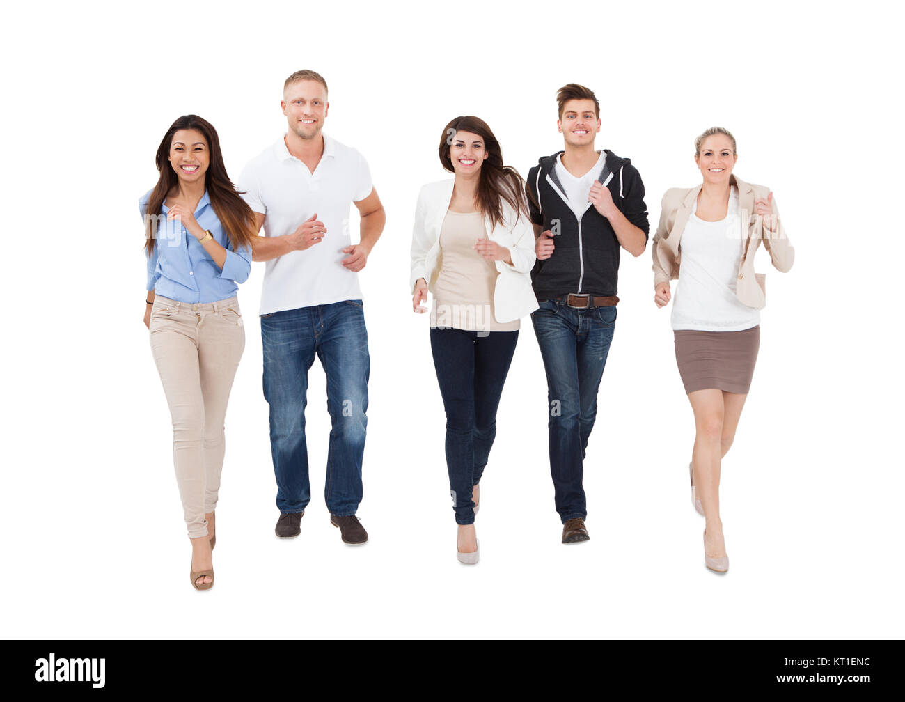 People Running On White Background Stock Photo - Alamy