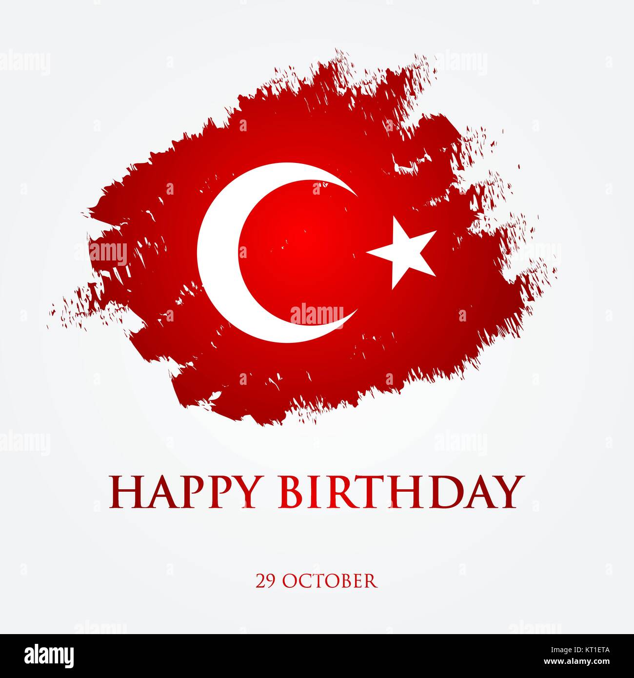 Happy birthday Turkey - greeting card vector illustration. 29 October ...