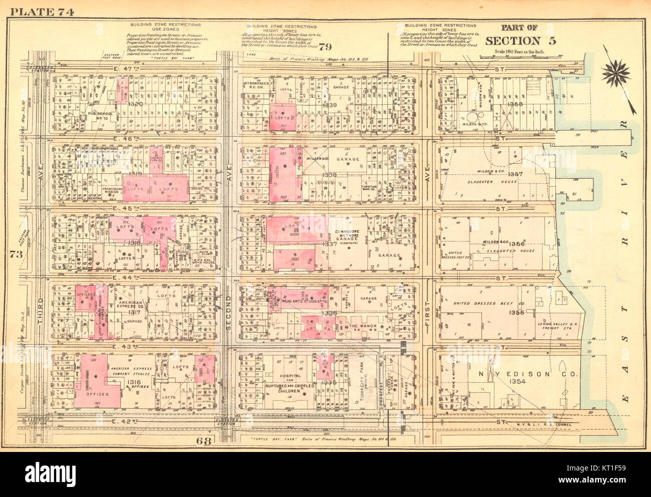 The Bromley Manhattan Plate 074, published in 1927, is a detailed ...