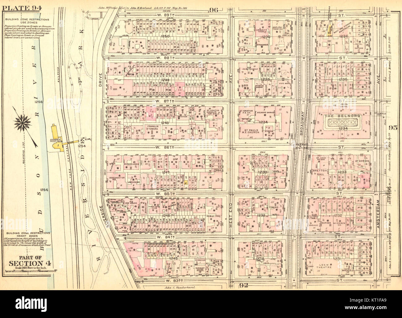 The Bromley Manhattan Plate 094, published in 1927, is a detailed map ...