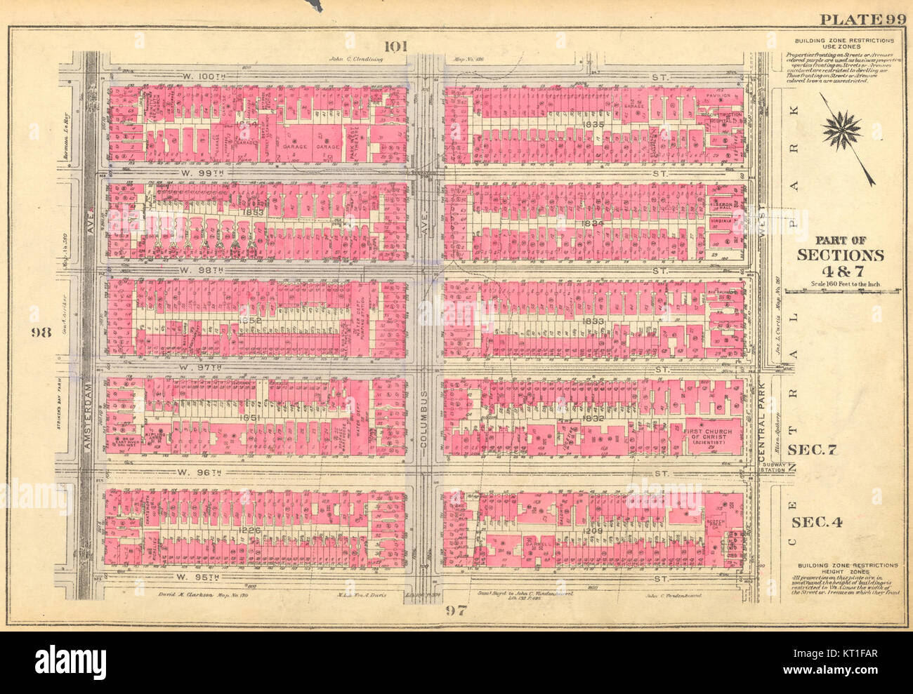 This historical image features the Bromley Manhattan Plate 099, a ...
