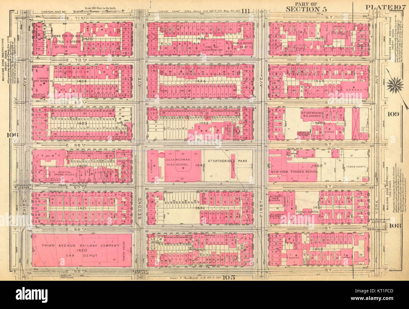 Bromley Manhattan Plate 107, published in 1930, is a historical map of ...