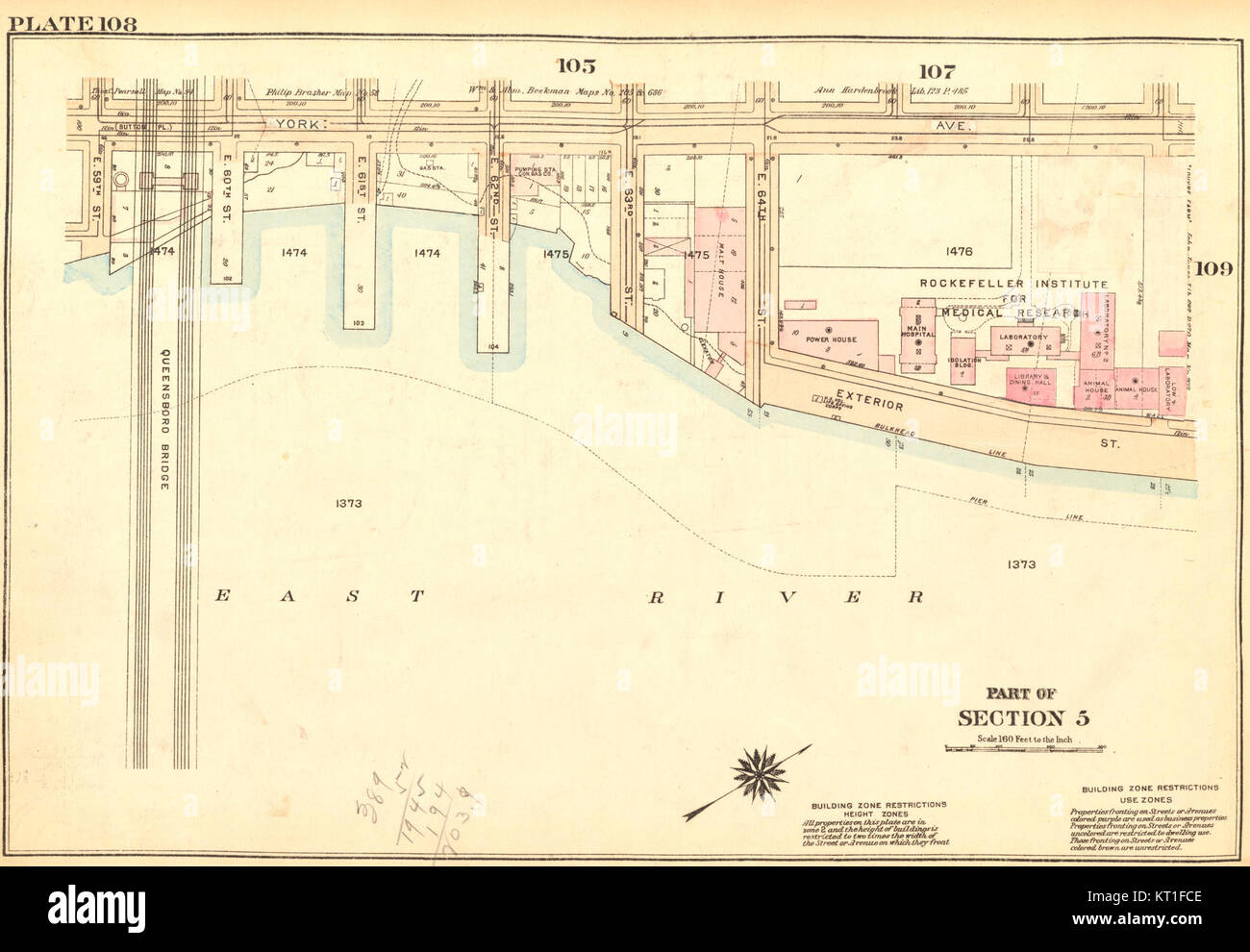 Bromley Manhattan Plate 108, published in 1927, is a historic map or ...