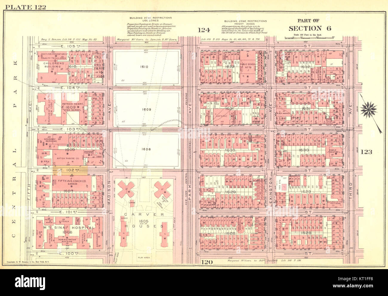 A detailed map plate (Plate 122) from the 1955 edition of the ...