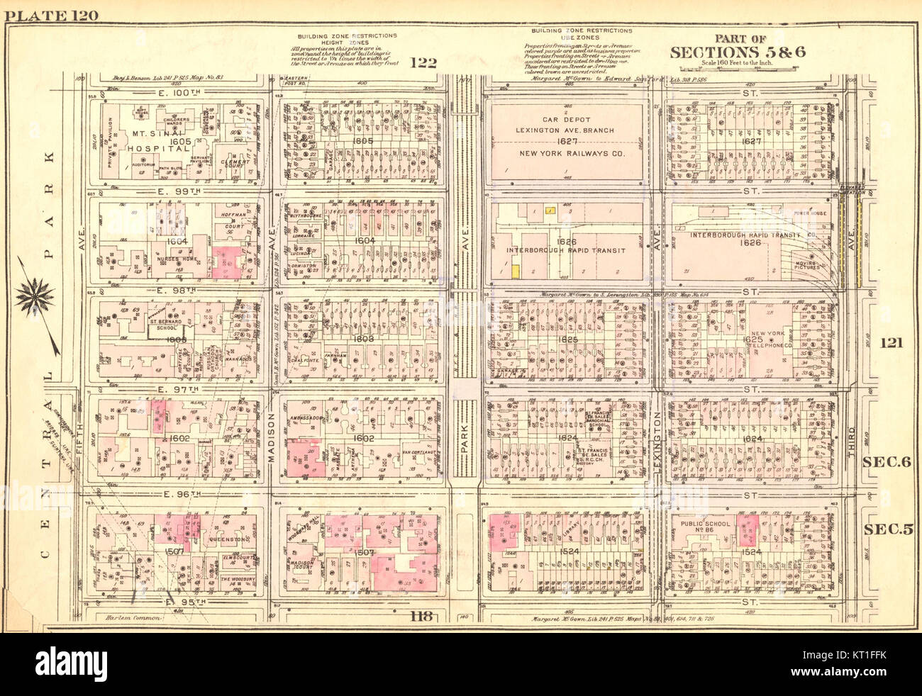 The Bromley Manhattan Plate 120, published in 1927, is a vintage map ...