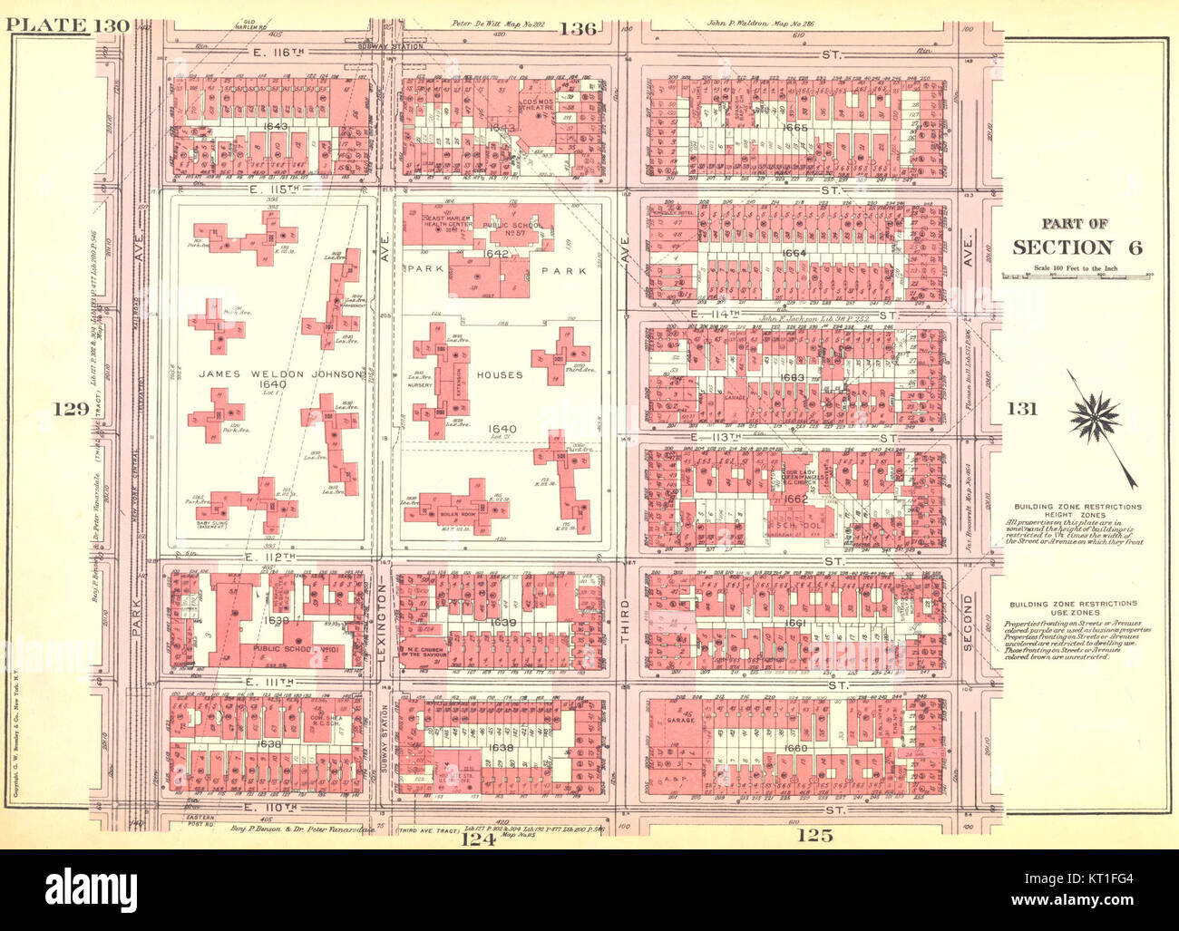 Bromley Manhattan Plate 130, published in 1955, presents a view of ...