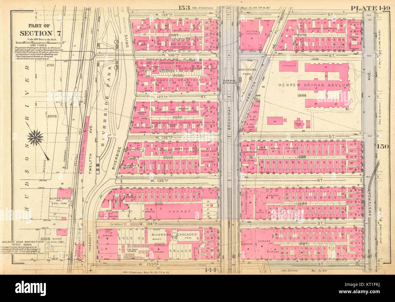Bromley Manhattan Plate 149, published in 1930, depicts a detailed ...