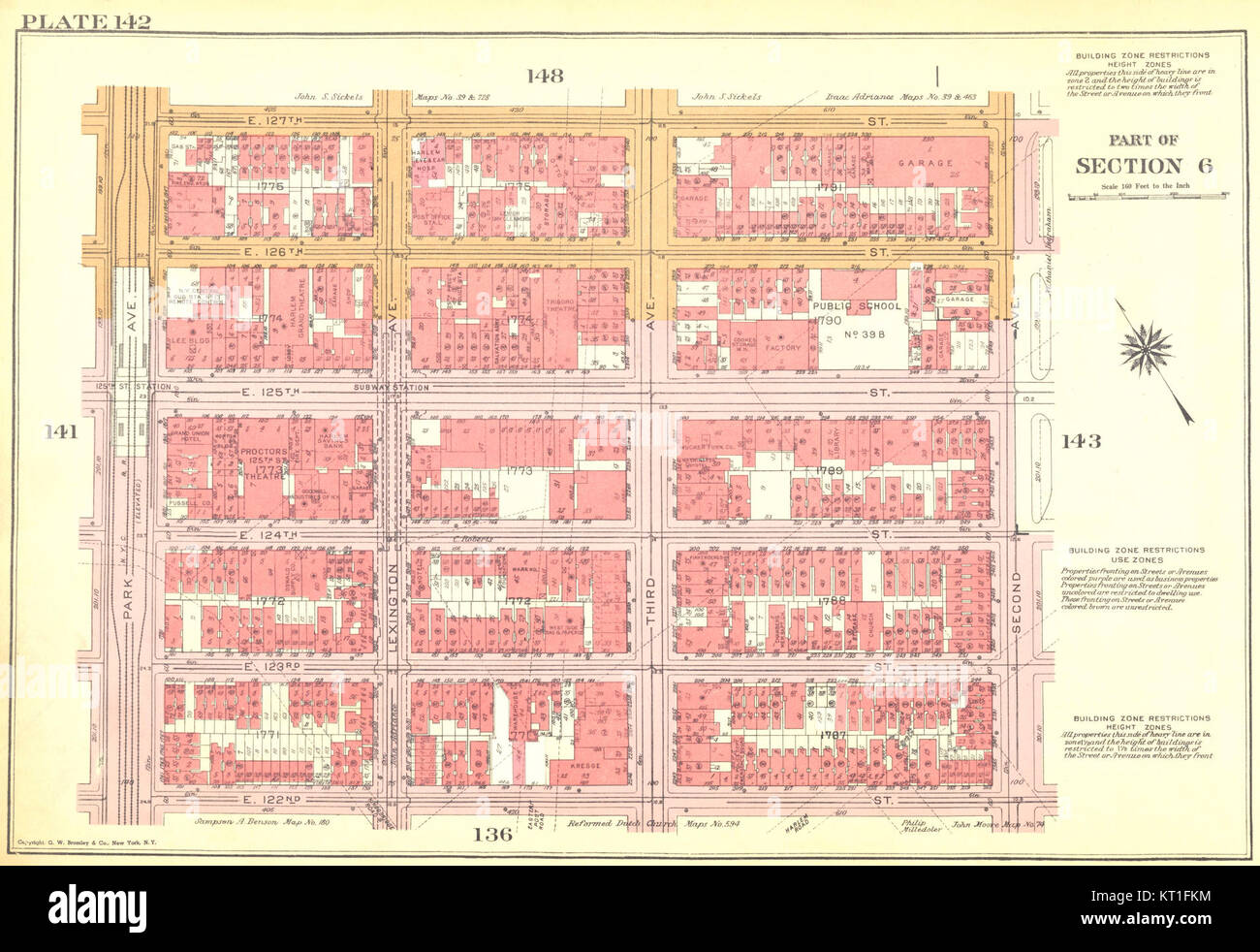 Bromley Manhattan Plate 142, published in 1955, depicting an iconic ...