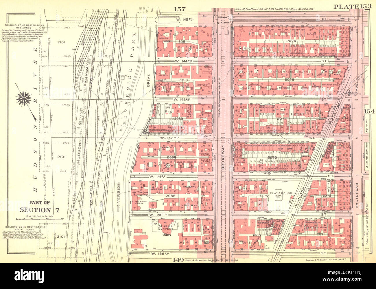 Bromley Manhattan Plate 153 publ. 1955E2809356 Stock Photo - Alamy