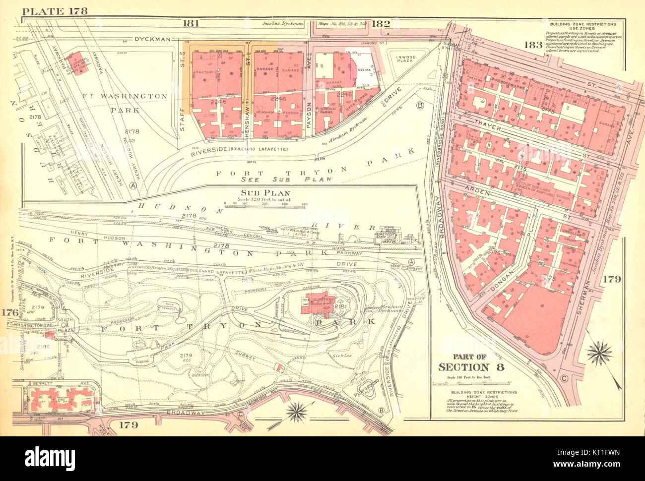 This vintage 1955 plate, produced by Bromley, features a depiction of ...