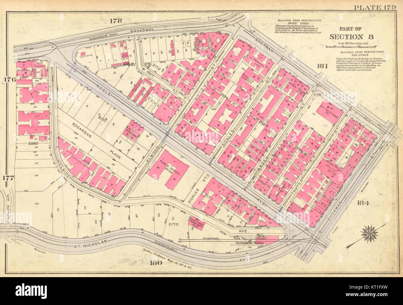 A depiction of Plate 179 from Bromleyâ€™s Manhattan maps published in ...