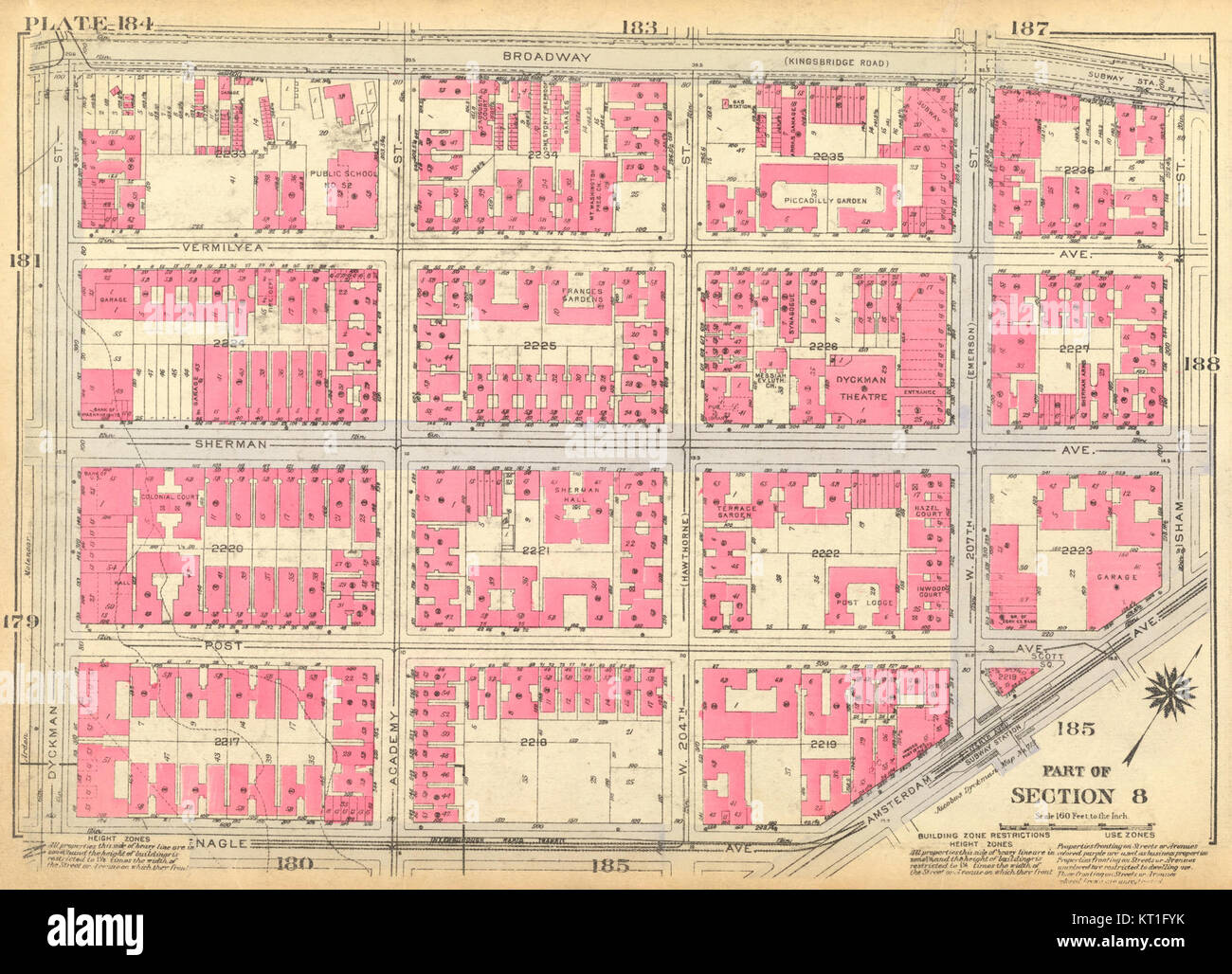 Bromley Manhattan Plate 184 publ. 1930 Stock Photo - Alamy