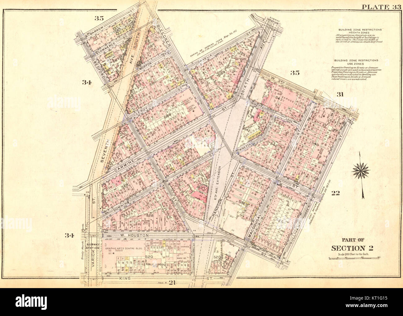 This image depicts Bromley Manhattan Plate 33, published in 1927. The ...