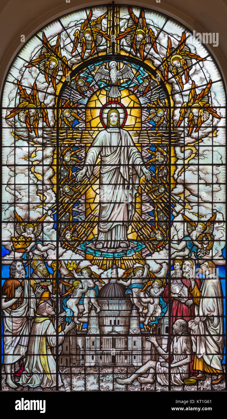 LONDON, GREAT BRITAIN - SEPTEMBER 16, 2017: The resurrected Jesus with ...