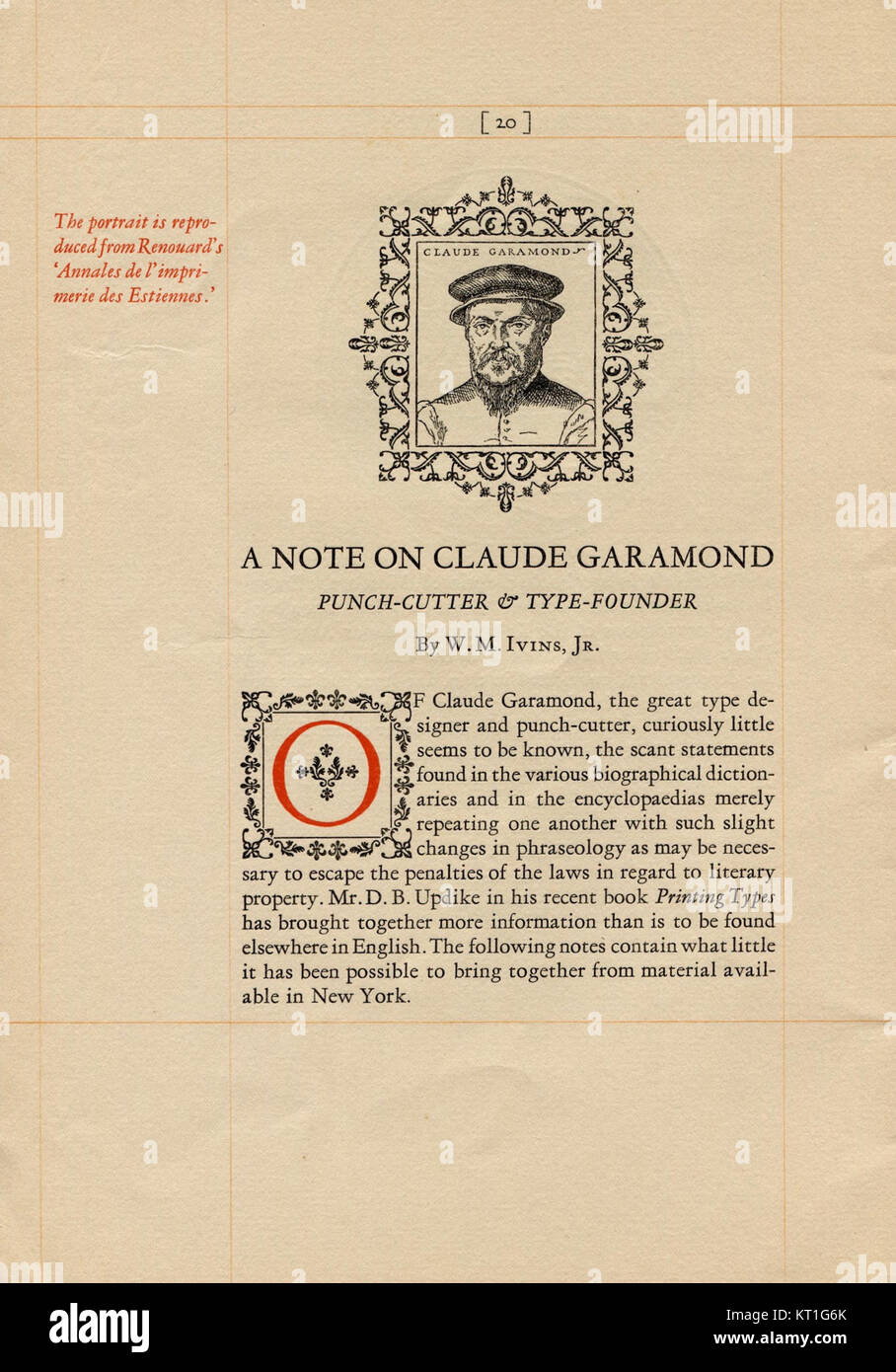 This page from the Bruce Rogers Garamont specimen book showcases the ...