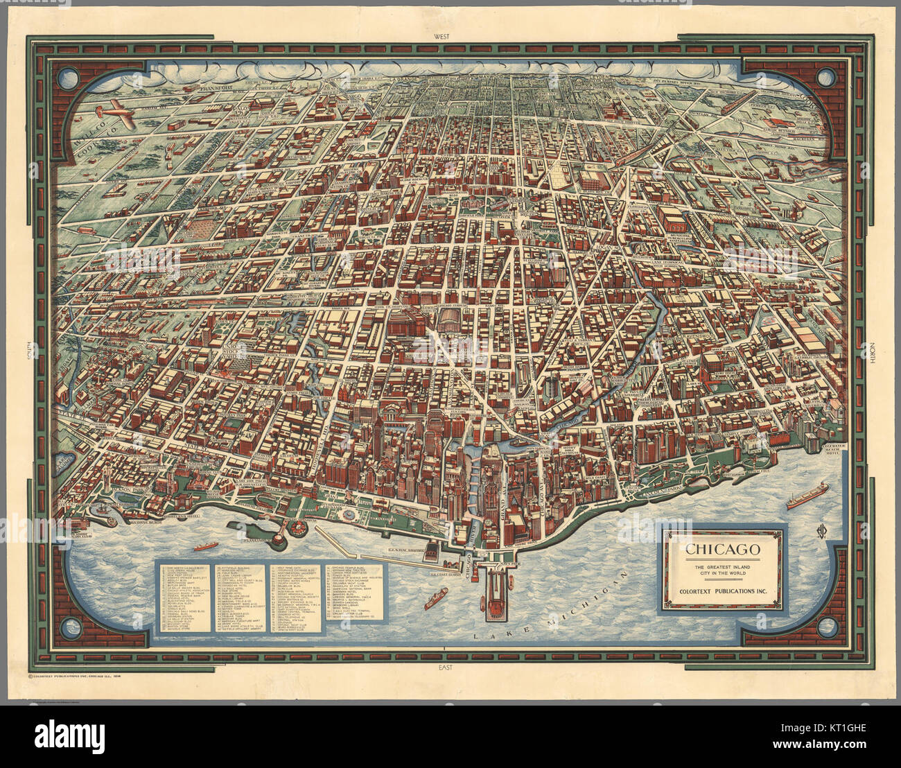 A 1938 map of Chicago depicting the city’s layout, landmarks, and ...