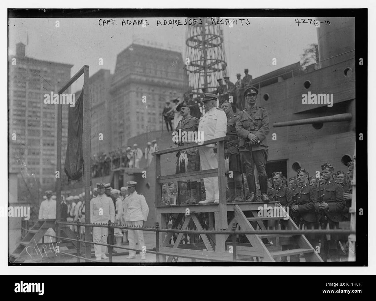 This image depicts Capt. Adams addressing a group of recruits, likely ...