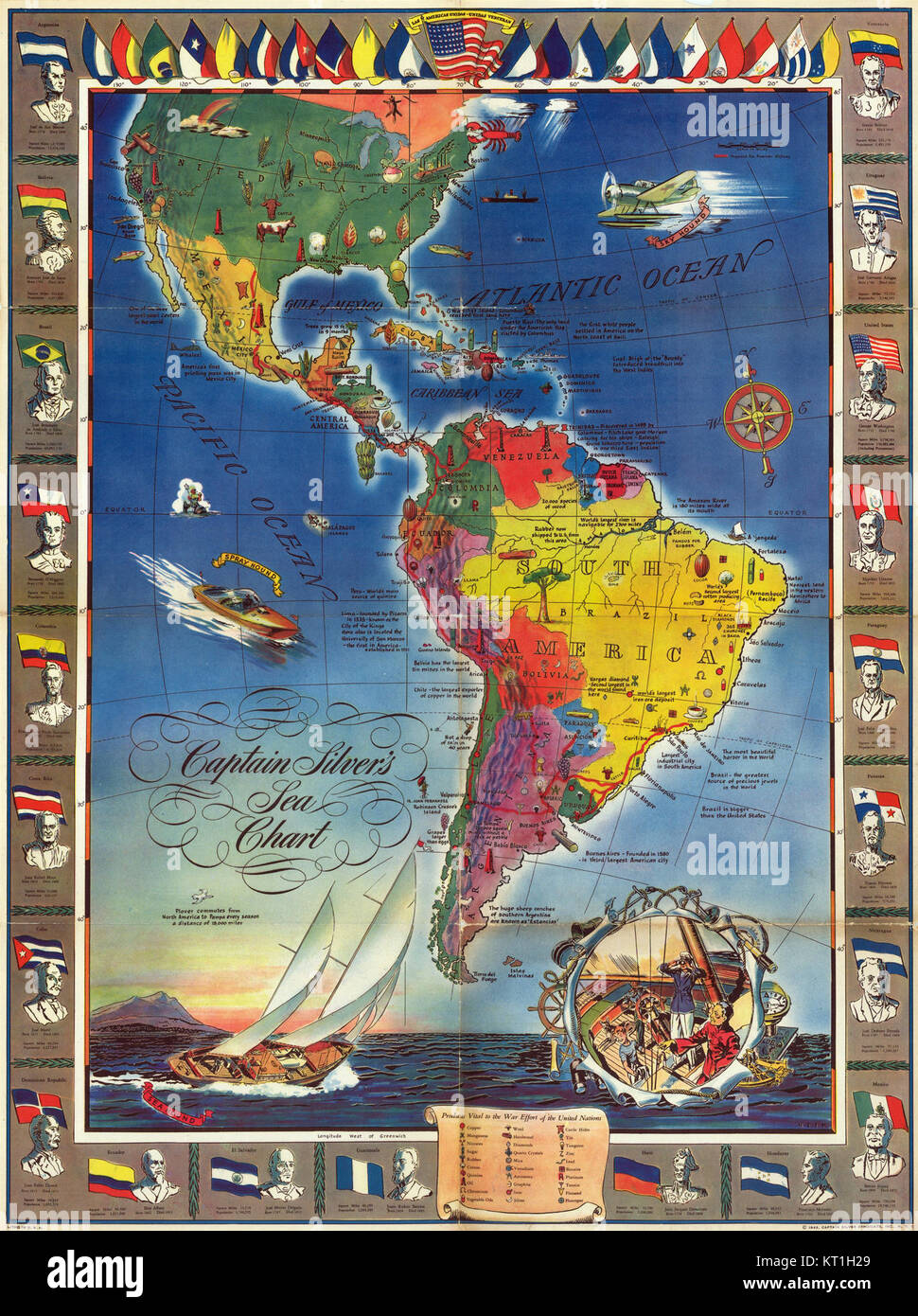 A historical maritime chart from 1943, likely linked to the Captain ...