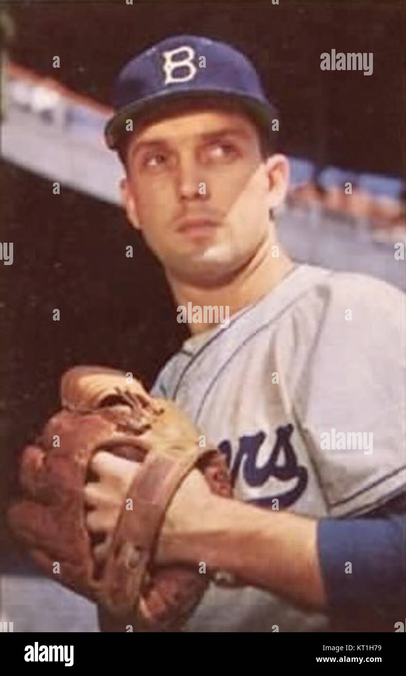 Portrait of Carl Erskine, a former professional baseball pitcher known ...