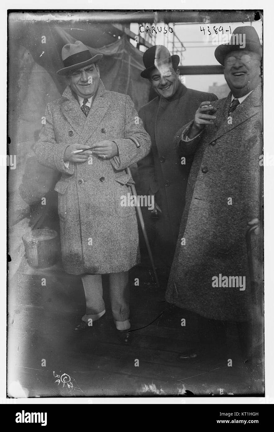 A historical image of the famous Italian tenor Enrico Caruso, whose ...