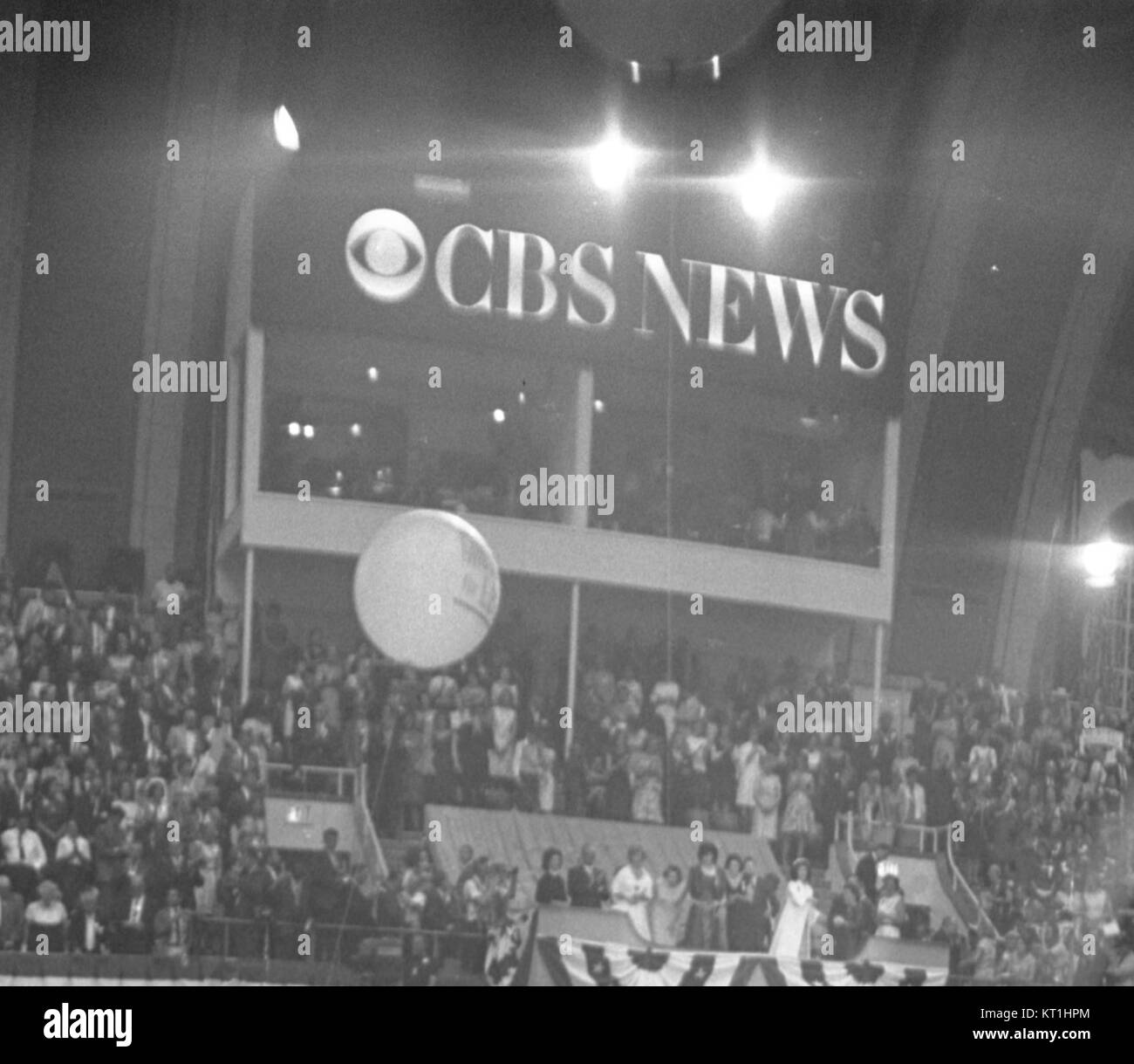 This image shows the CBS News booth at the 1964 Democratic National ...