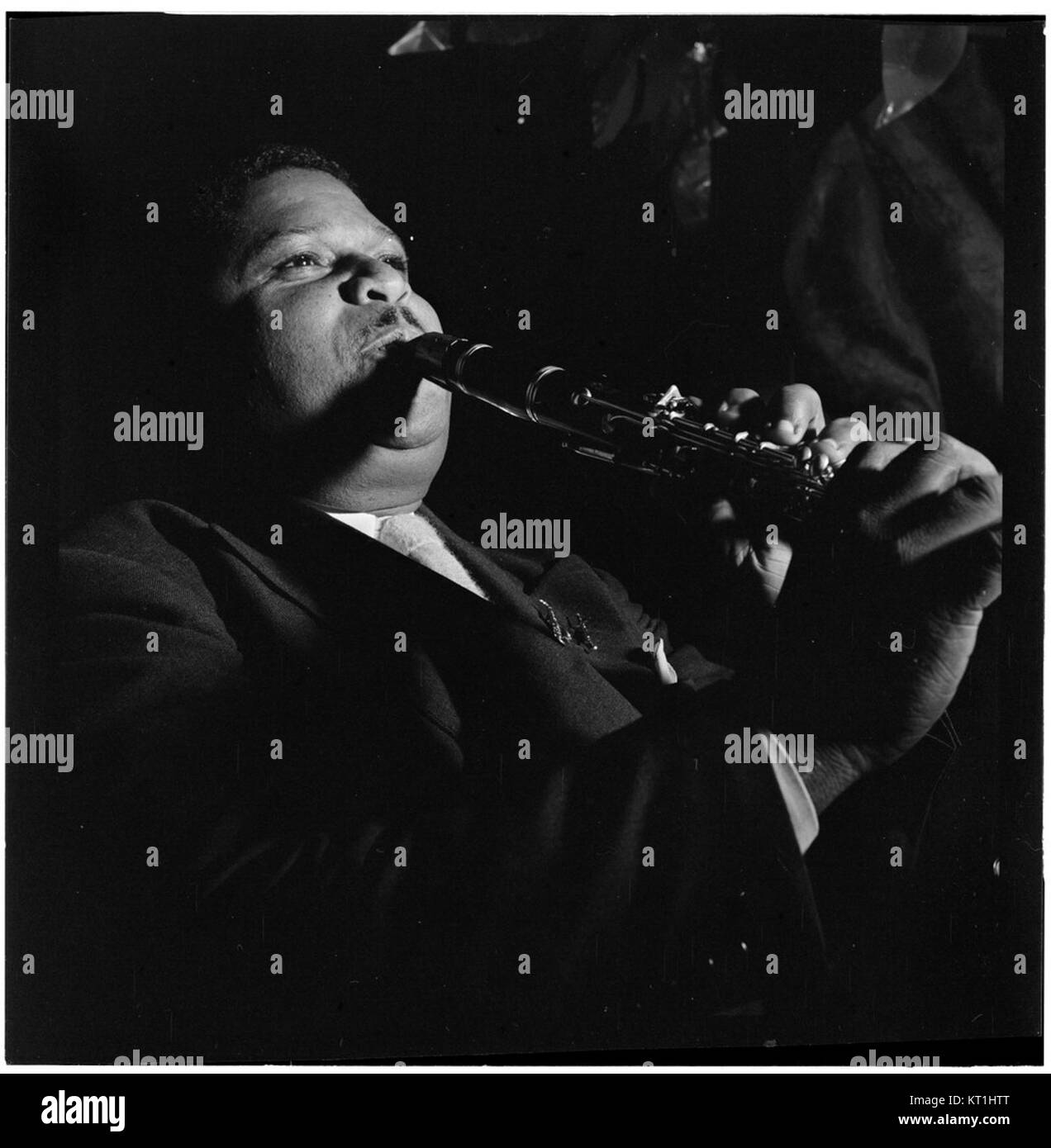 A photograph of Cecil Scott, a jazz musician, performing with his band ...