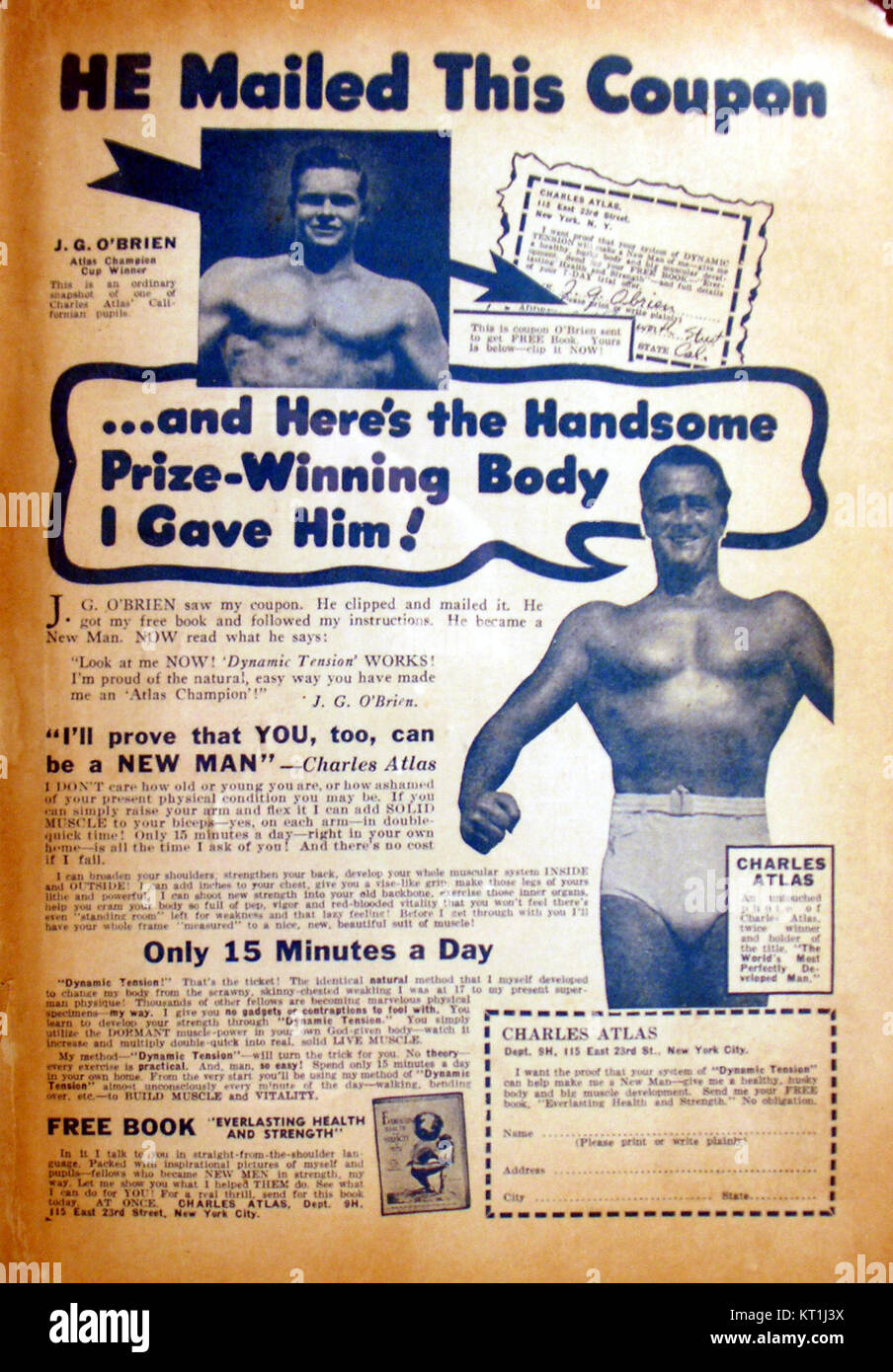 This advertisement featuring Charles Atlas was published in Weird Tales ...