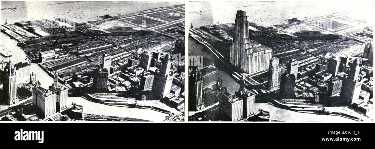 Chicago skyscraper plan, 1928 Stock Photo - Alamy