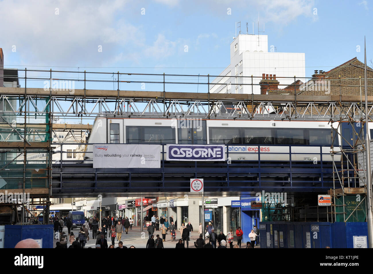 Railway bridge under construction over High Street Southend on Sea ...