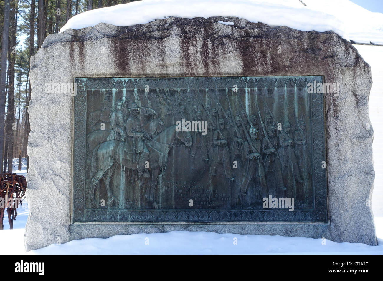 This Civil War memorial relief, created by William Gordon Huff, depicts ...