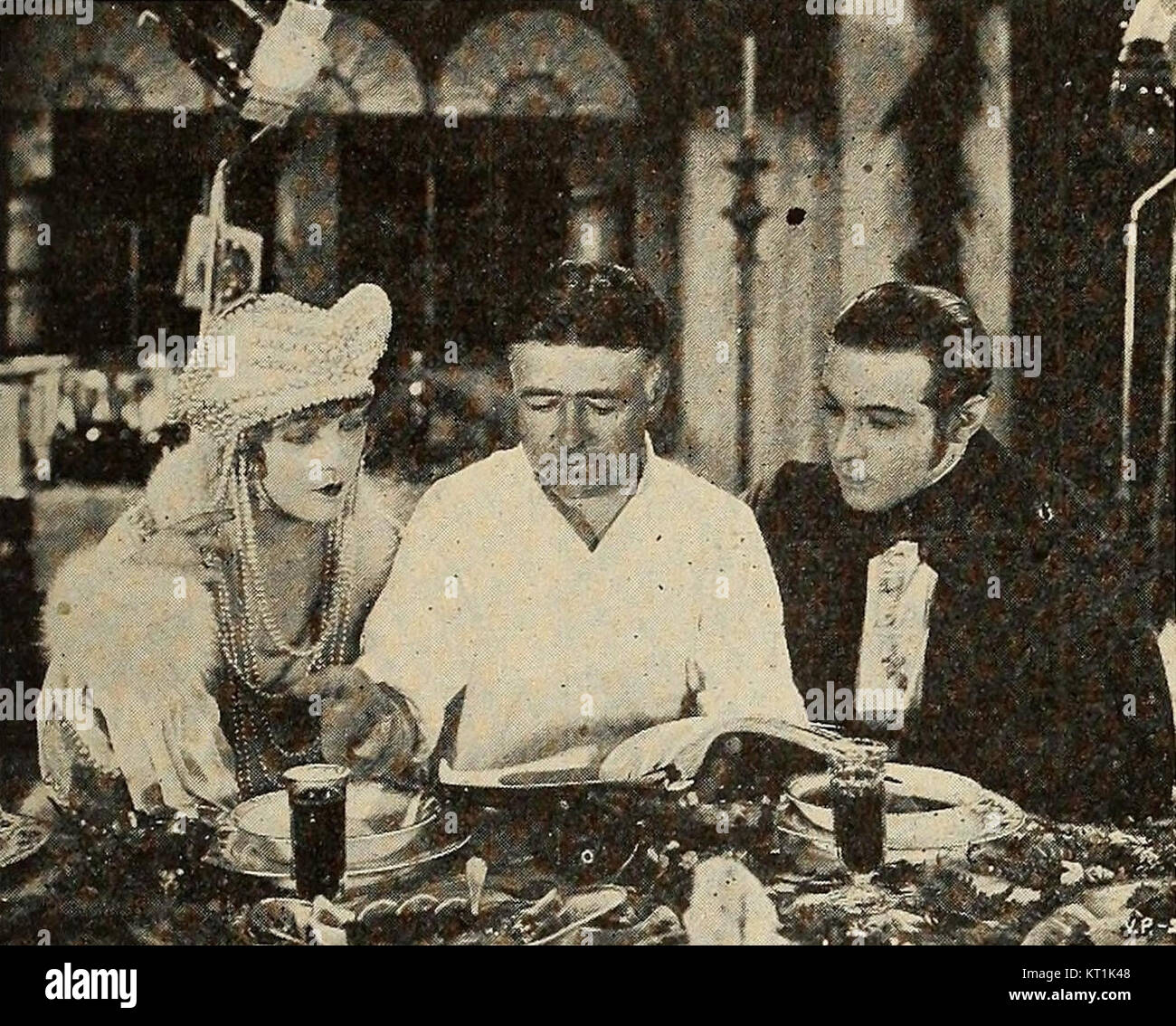 Clarence Brown, Vilma Banky, and Rudolph Valentino are captured on the ...