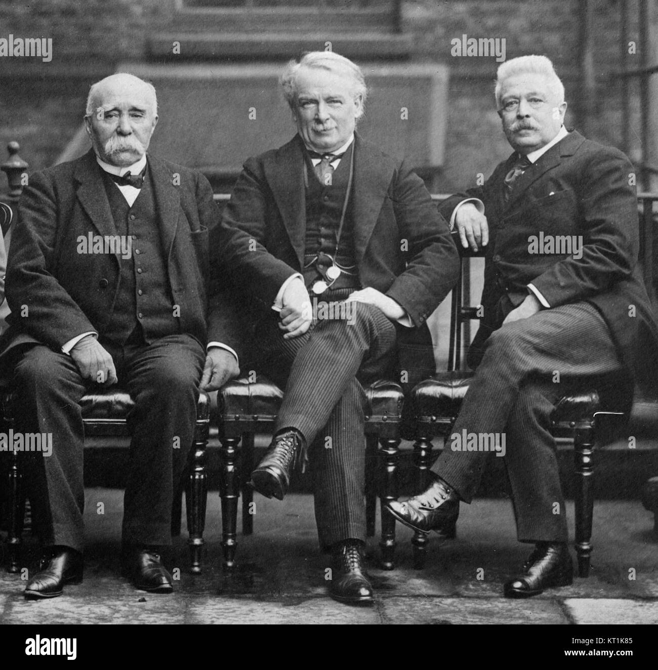 The 1919 photograph captures Georges Clemenceau, David Lloyd George ...